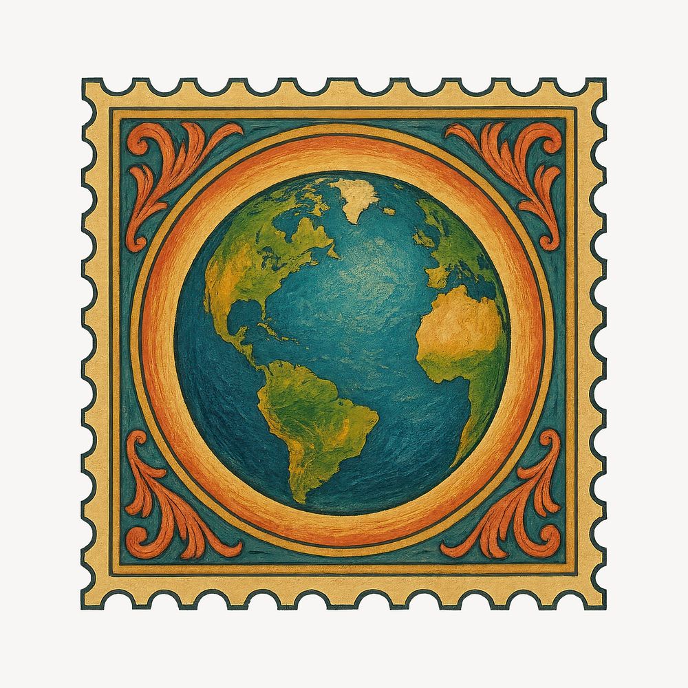 Vintage Earth postage stamp illustration | Free Photo Illustration ...