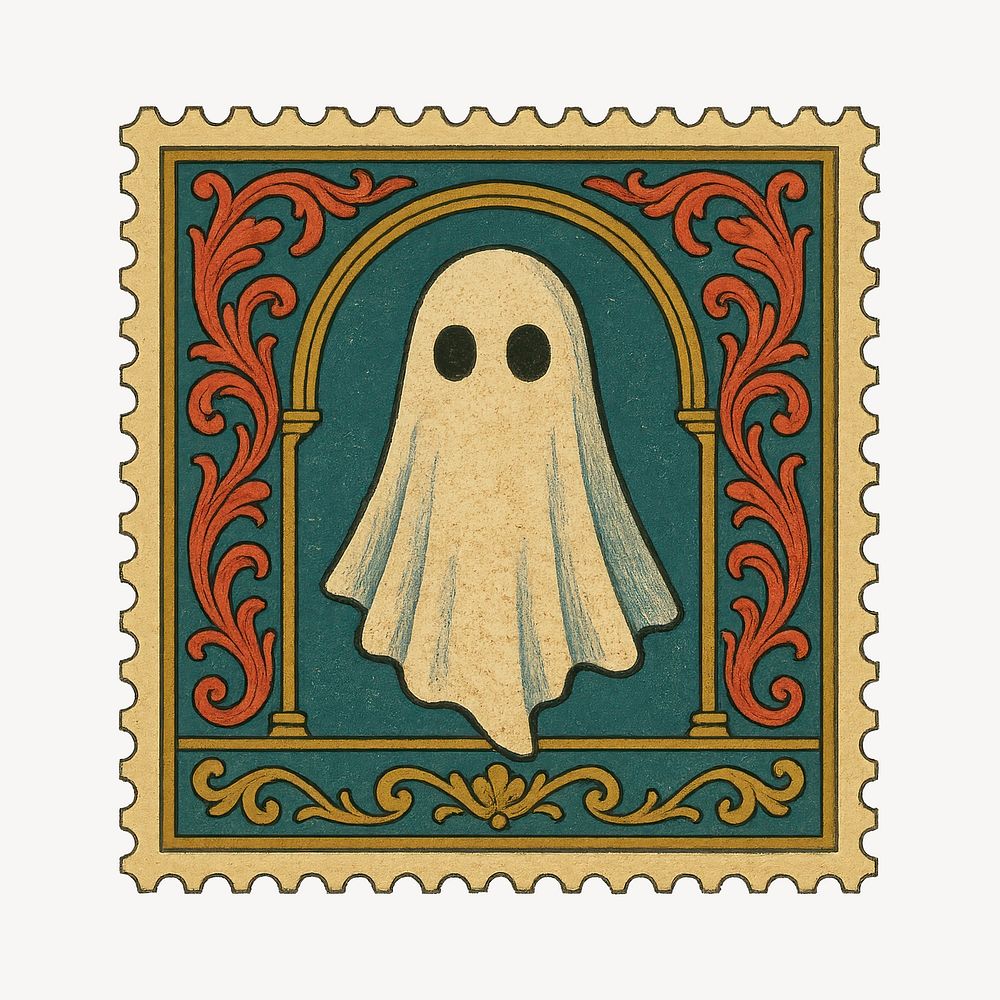 Vintage ghost stamp illustration | Free Photo Illustration - rawpixel