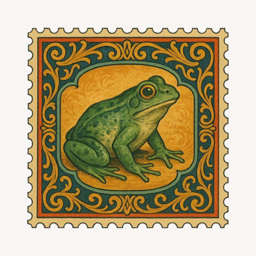 Vintage frog stamp illustration | Free Photo Illustration - rawpixel