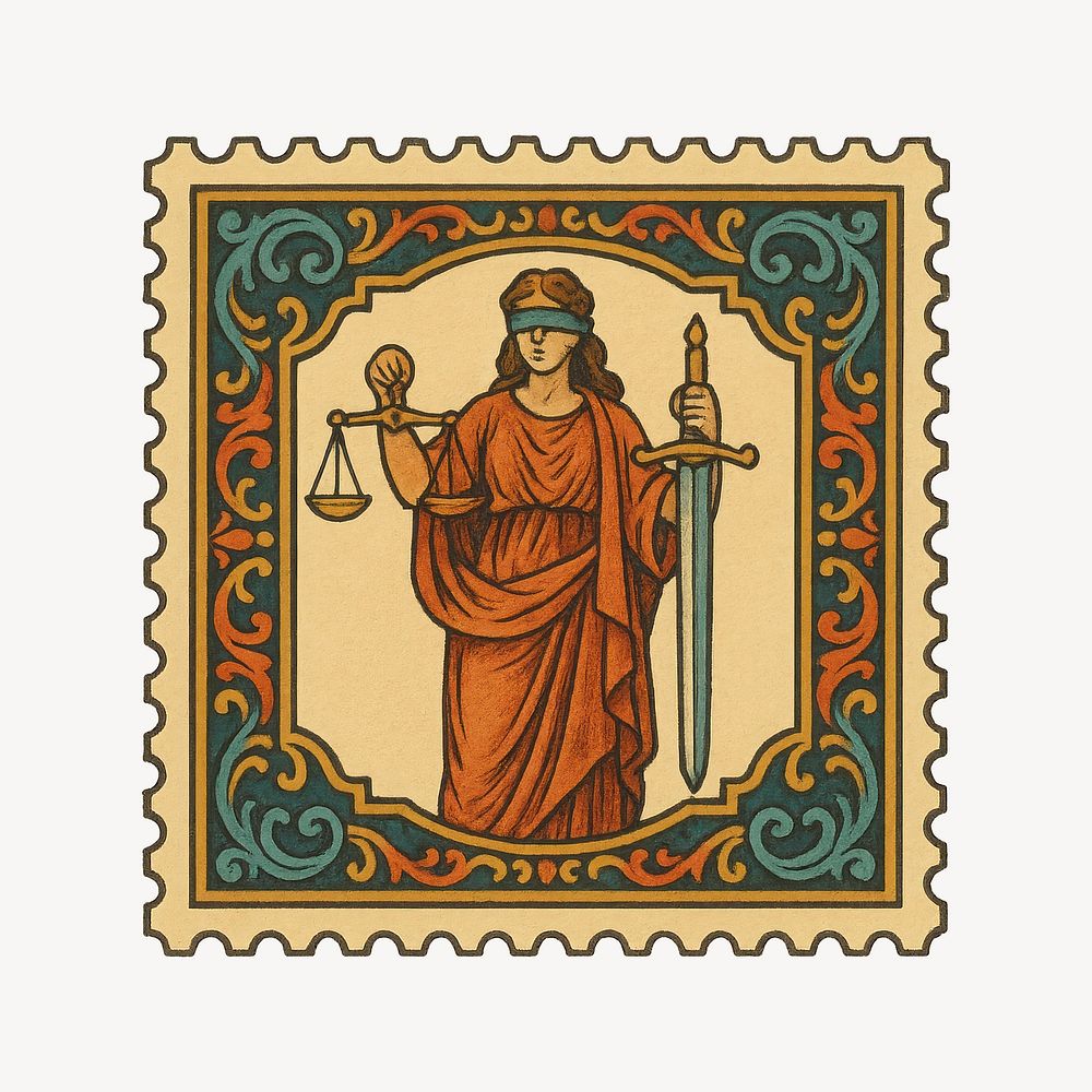 Vintage justice stamp illustration | Free Photo Illustration - rawpixel