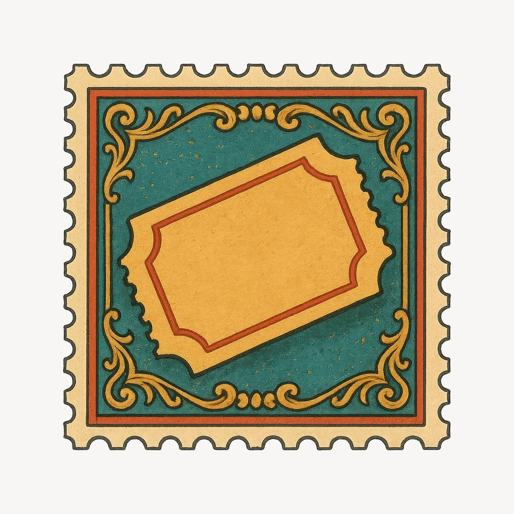 Vintage ornate postage stamp illustration | Free Photo Illustration ...