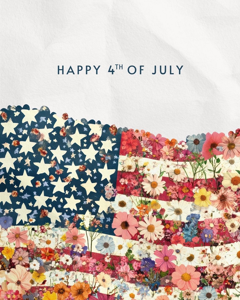 Floral American flag design, template | Free Photo - rawpixel