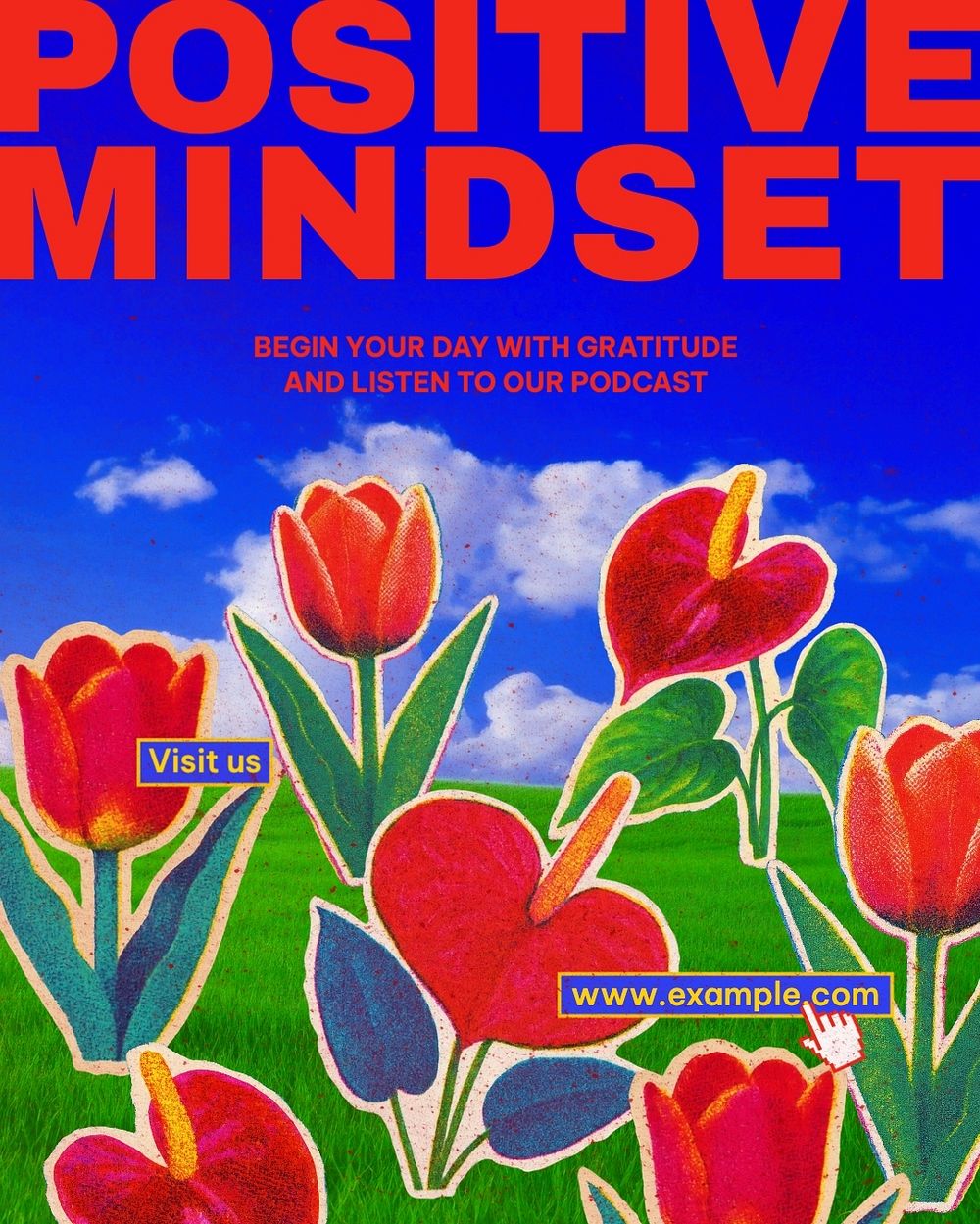 Vibrant tulips positive mindset template | Free Photo - rawpixel