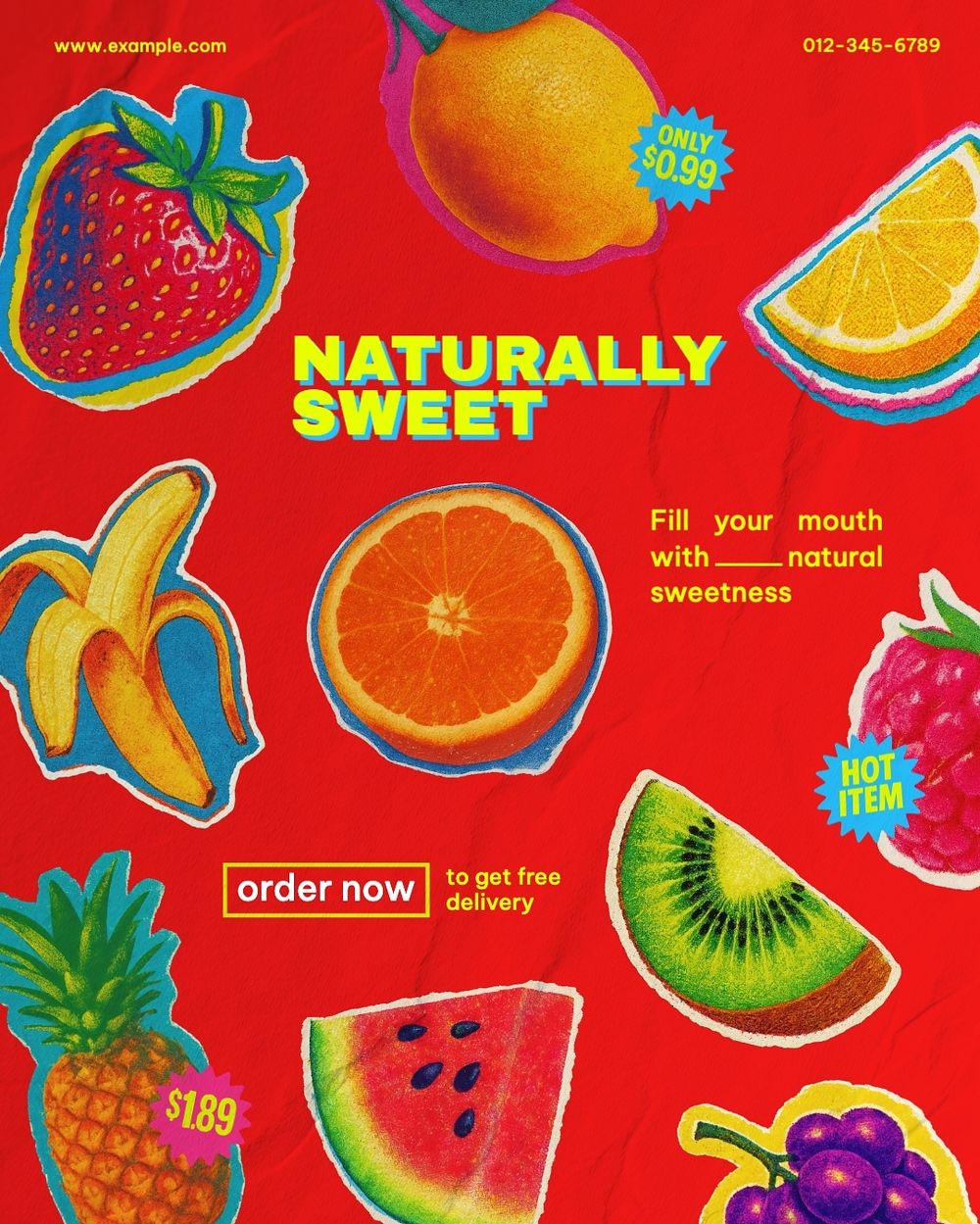 Vibrant fruit advertisement template design | Free Photo - rawpixel