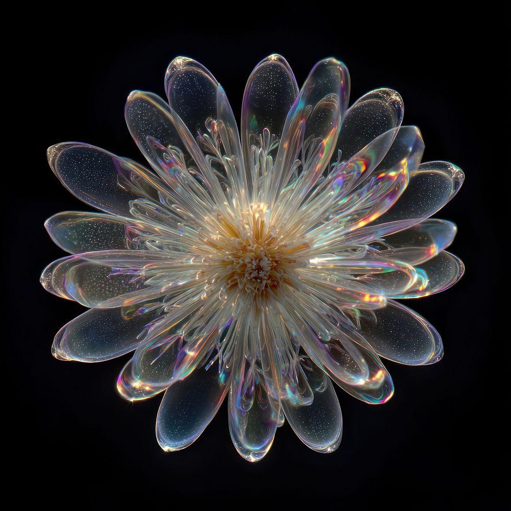 Ethereal light emanates iridescent flower | Free Photo Illustration ...