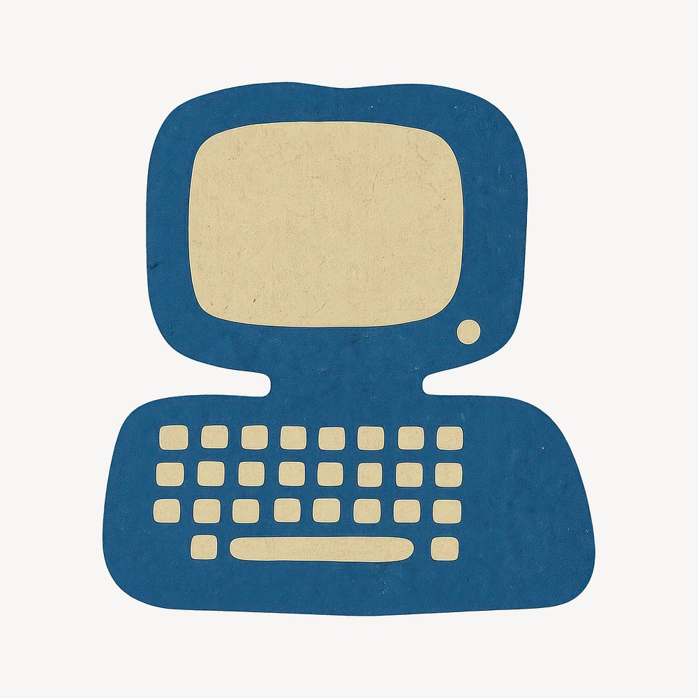 Retro computer paper cutout | Free Photo Illustration - rawpixel