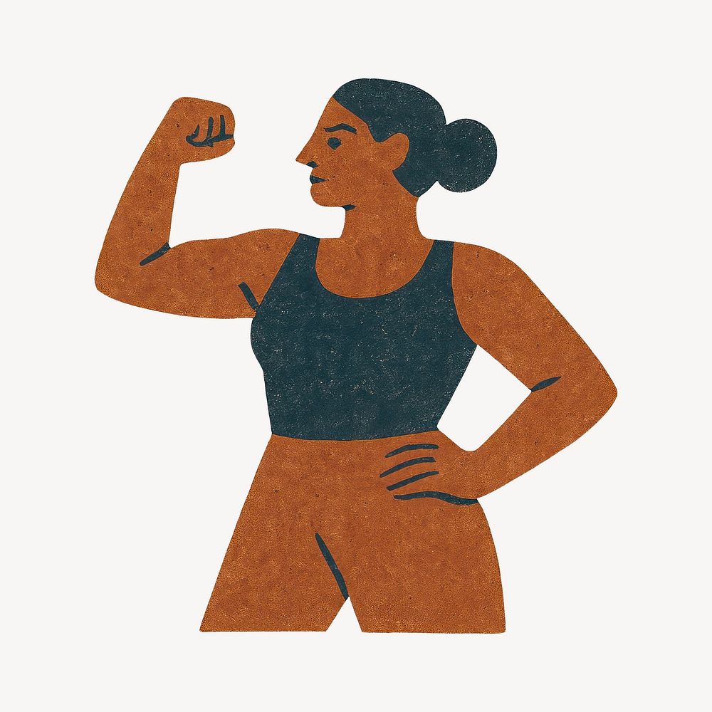 Empowered woman flexing strength | Free Photo Illustration - rawpixel