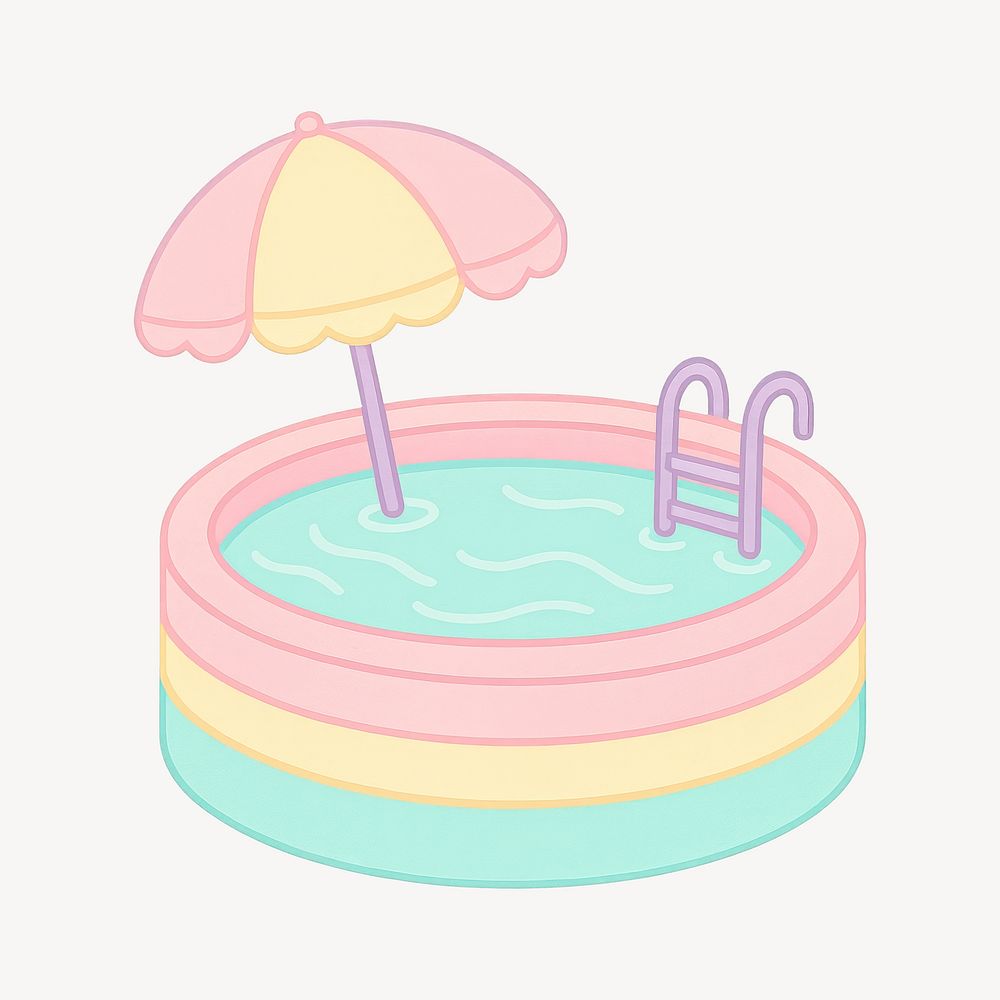 Pastel inflatable pool illustration | Free Photo Illustration - rawpixel