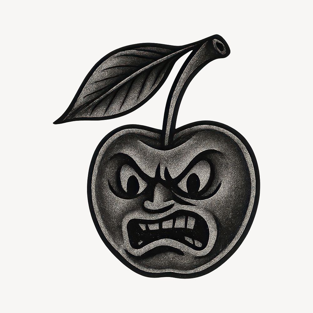 Angry cherry with bold expression | Free Photo Illustration - rawpixel