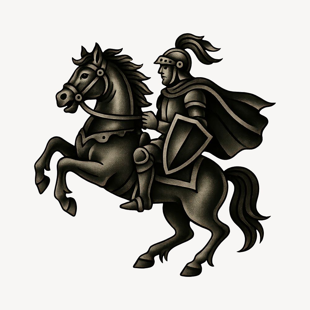 Knight on rearing horse illustration | Free Photo Illustration - rawpixel