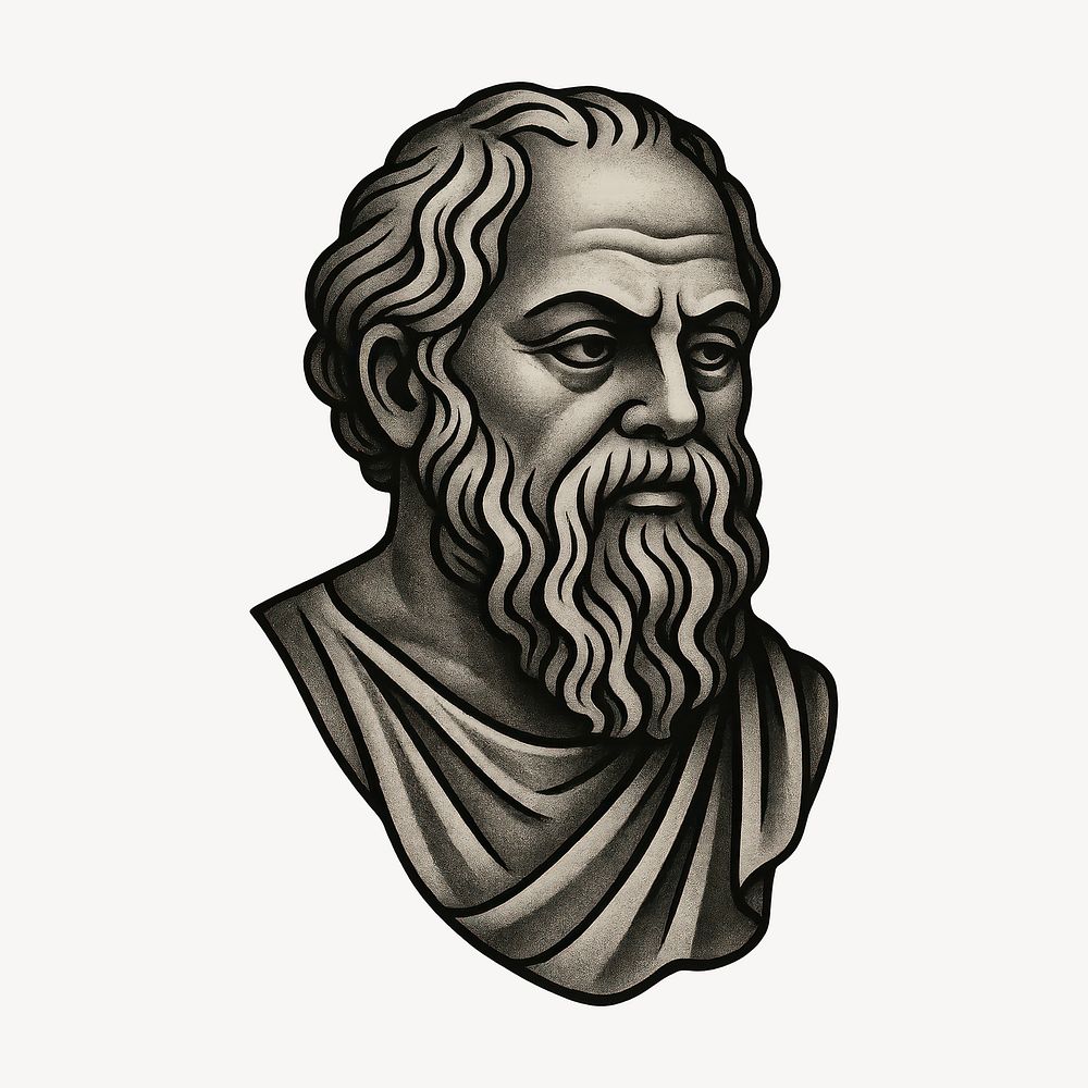 Classical philosopher bust illustration | Free Photo Illustration ...