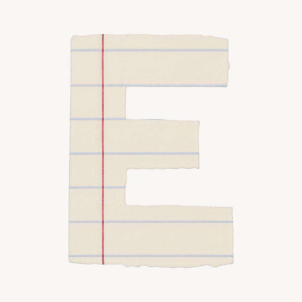 Lined paper letter E illustration | Free Photo Illustration - rawpixel