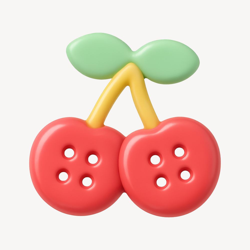 Playful cherry button illustration | Free Photo Illustration - rawpixel