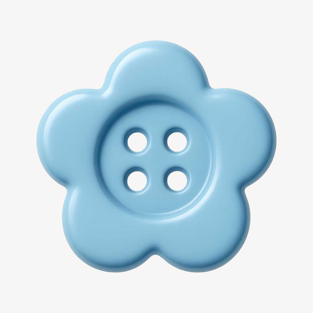 Blue flower-shaped button illustration | Free Photo Illustration - rawpixel
