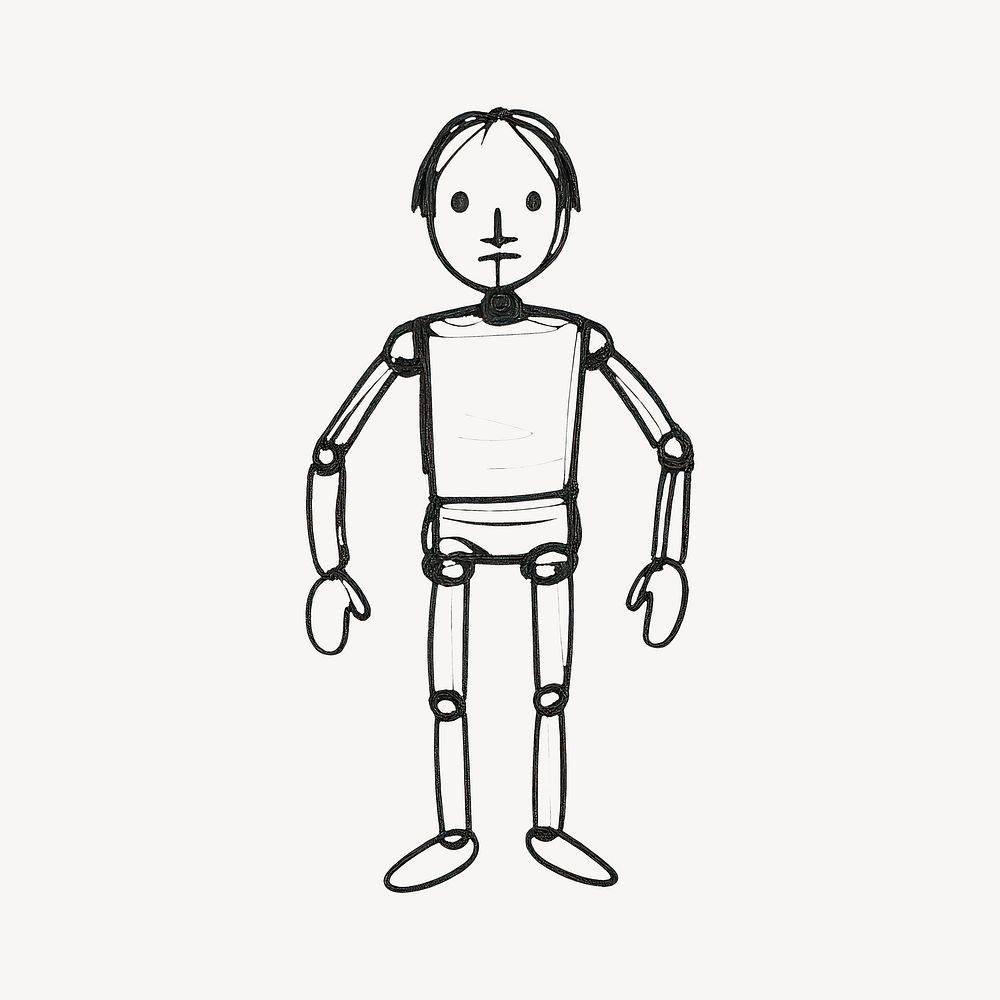 Simple humanoid robot sketch | Free Photo Illustration - rawpixel