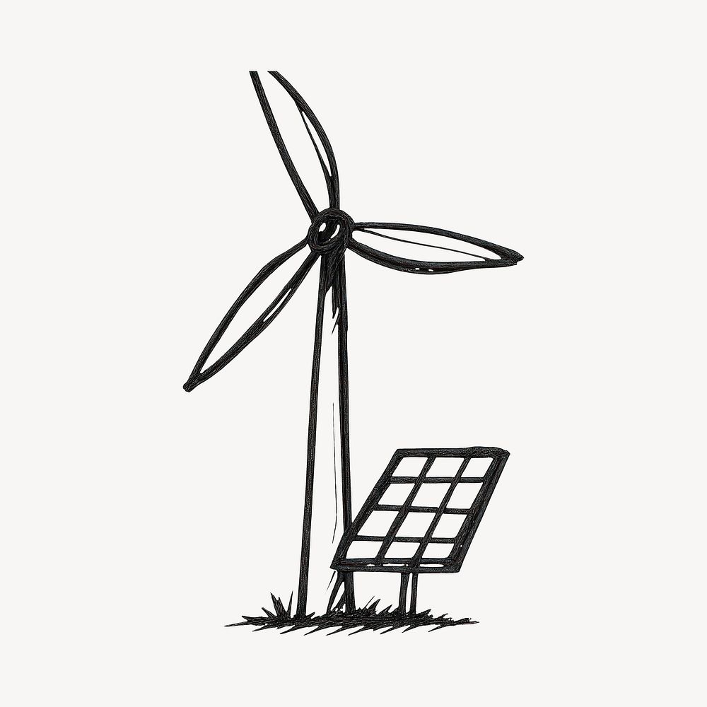 Renewable energy sketch illustration | Free Photo Illustration - rawpixel