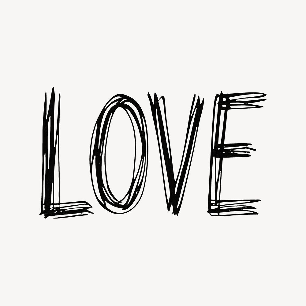 Hand-drawn love text design | Free Photo Illustration - rawpixel