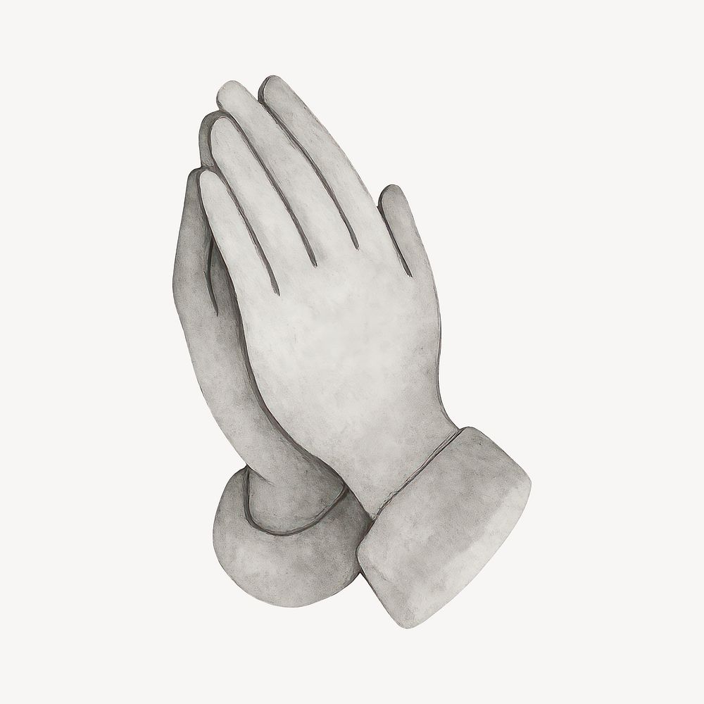 Monochrome praying hands illustration | Free Photo Illustration - rawpixel