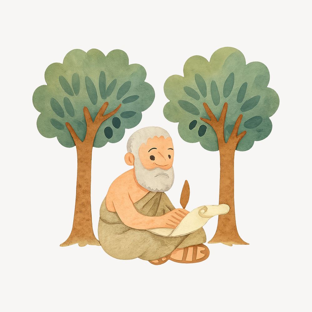 Ancient philosopher writing outdoors | Free Photo Illustration - rawpixel