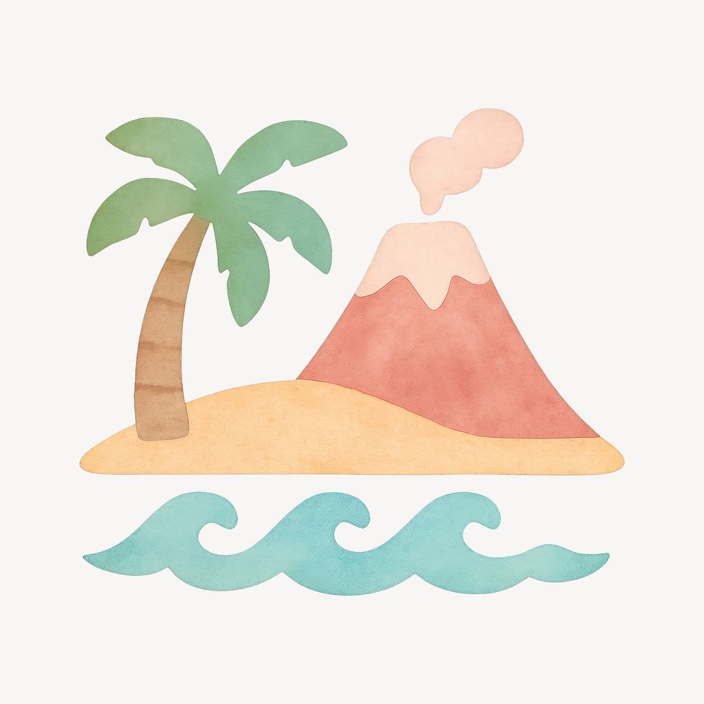 Cartoon Volcano Watercolor Images | Free Photos, PNG Stickers ...