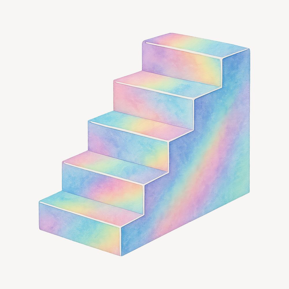 Colorful pastel gradient staircase illustration | Free Photo Illustration - rawpixel