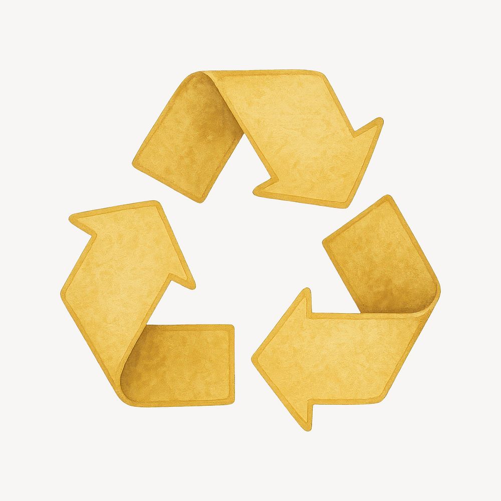 Eco-friendly yellow recycling symbol | Free Photo Illustration - rawpixel