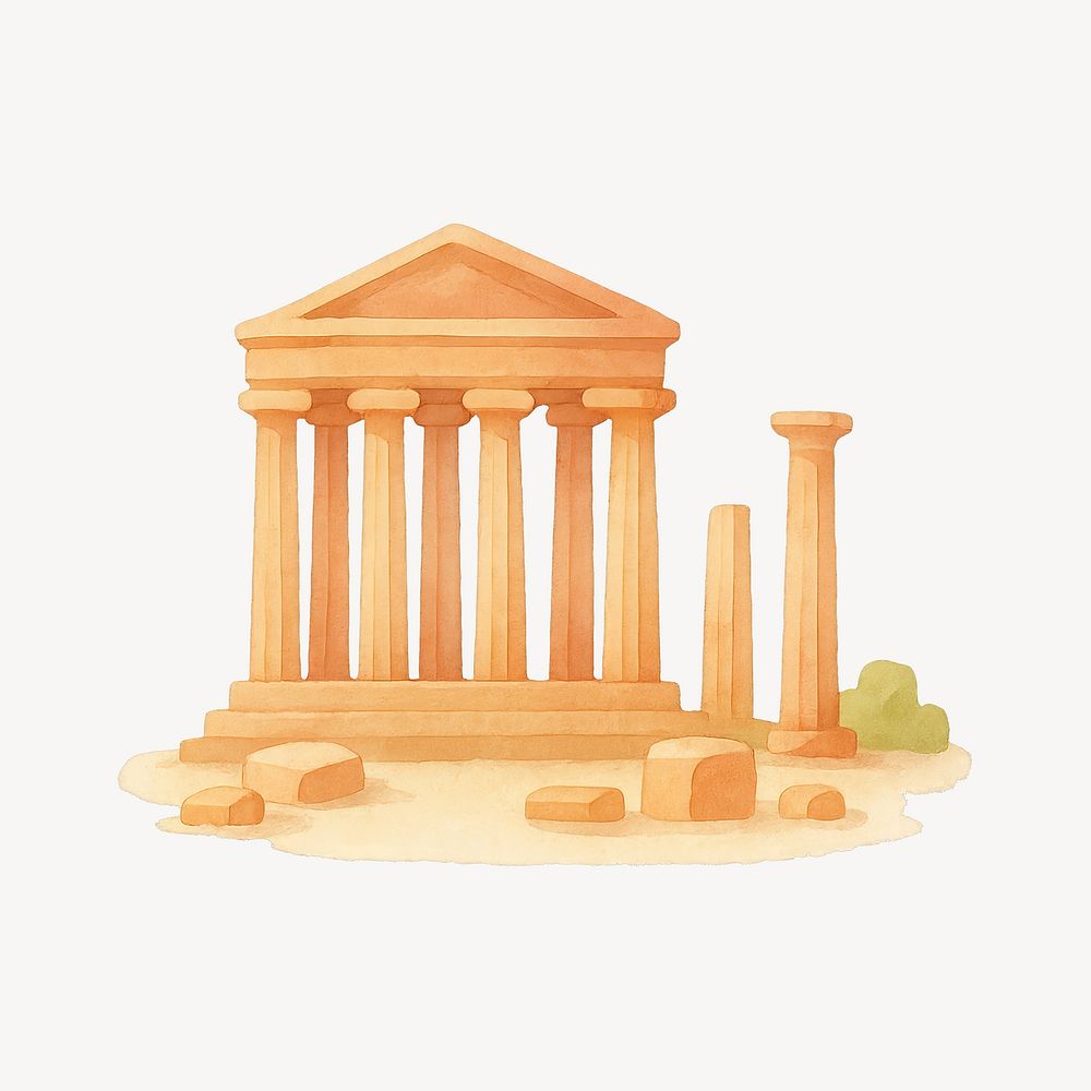 Ancient Greek temple illustration | Free Photo Illustration - rawpixel