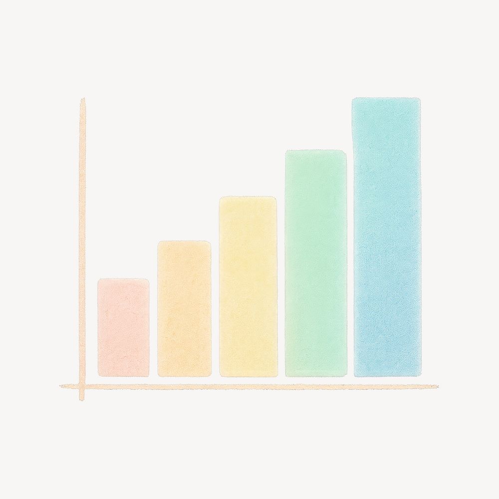 Pastel gradient bar chart illustration | Free Photo Illustration - rawpixel