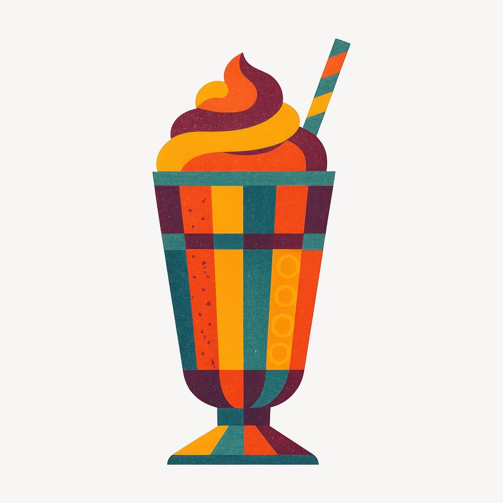 Colorful retro milkshake illustration | Free Photo Illustration - rawpixel