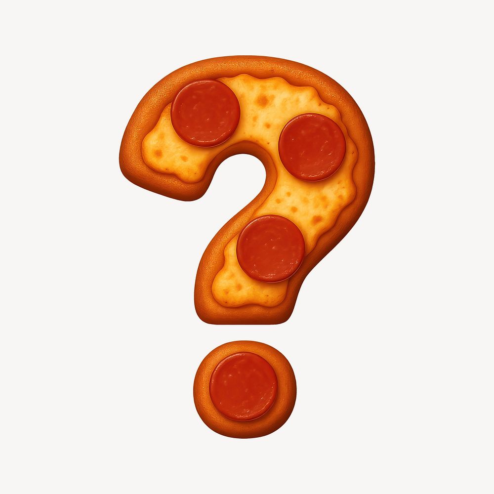 Pizza-themed question mark design | Free Photo Illustration - rawpixel