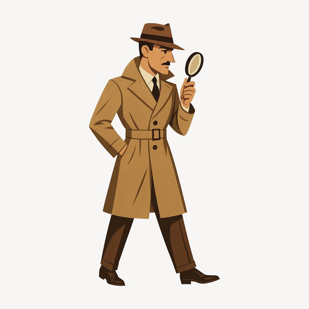 Detective examining clues illustration | Free Photo Illustration - rawpixel