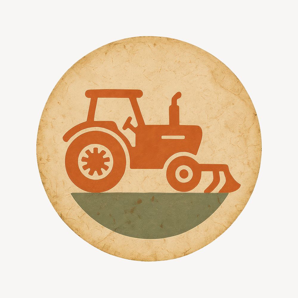 Vintage tractor farming emblem illustration | Free Photo Illustration ...