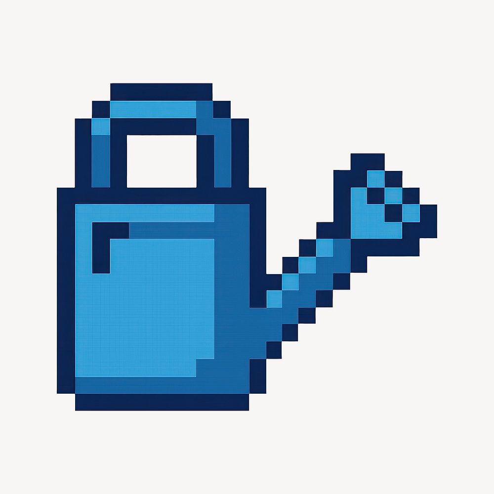 Pixelated blue watering can illustration | Free Photo Illustration ...