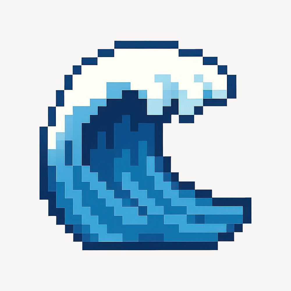 Pixelated ocean wave illustration | Free Photo Illustration - rawpixel