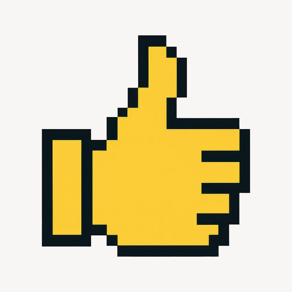 Pixelated thumbs-up approval icon | Free Photo Illustration - rawpixel