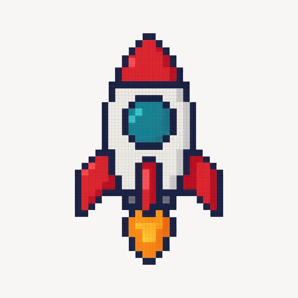 Pixelated rocket launching illustration | Free Photo Illustration - rawpixel