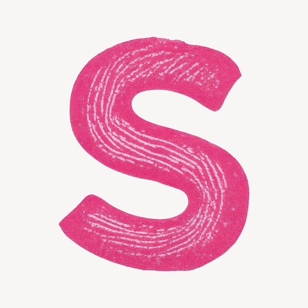 Textured pink letter S | Free Photo Illustration - rawpixel