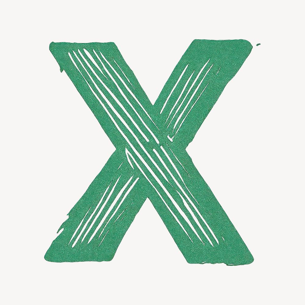 Green textured letter X | Free Photo Illustration - rawpixel