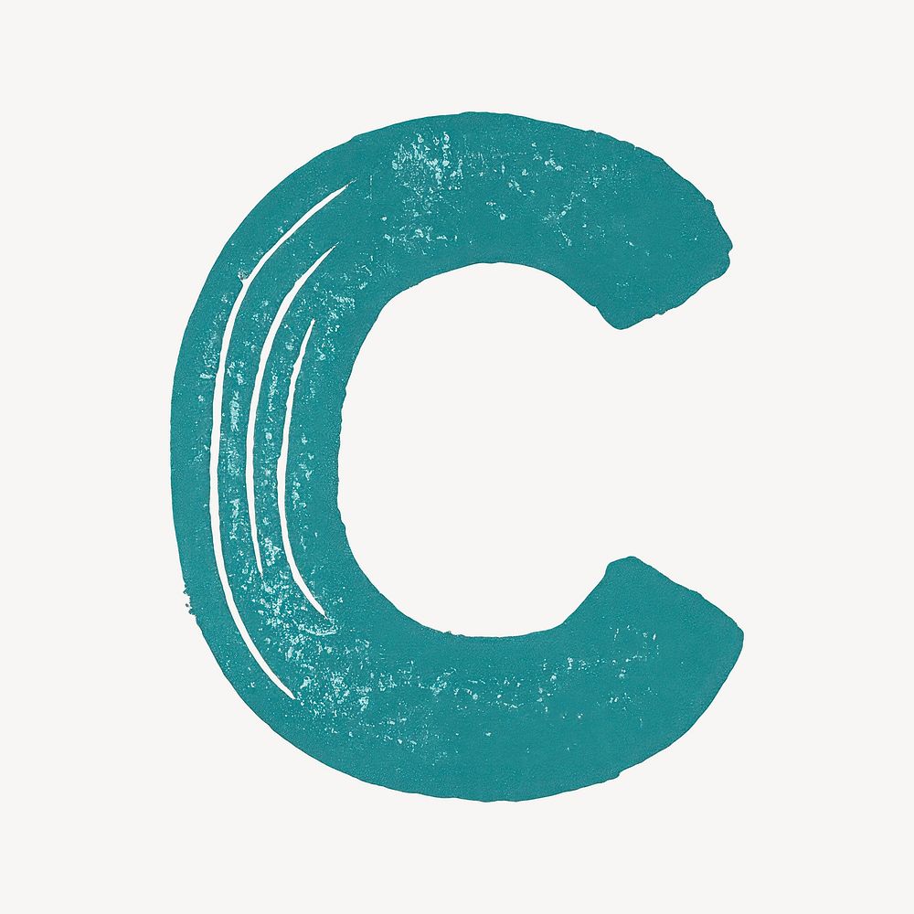 Teal textured letter C | Free Photo Illustration - rawpixel