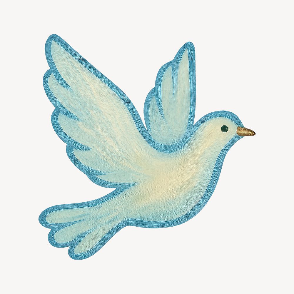 Blue dove illustration with texture | Free Photo Illustration - rawpixel