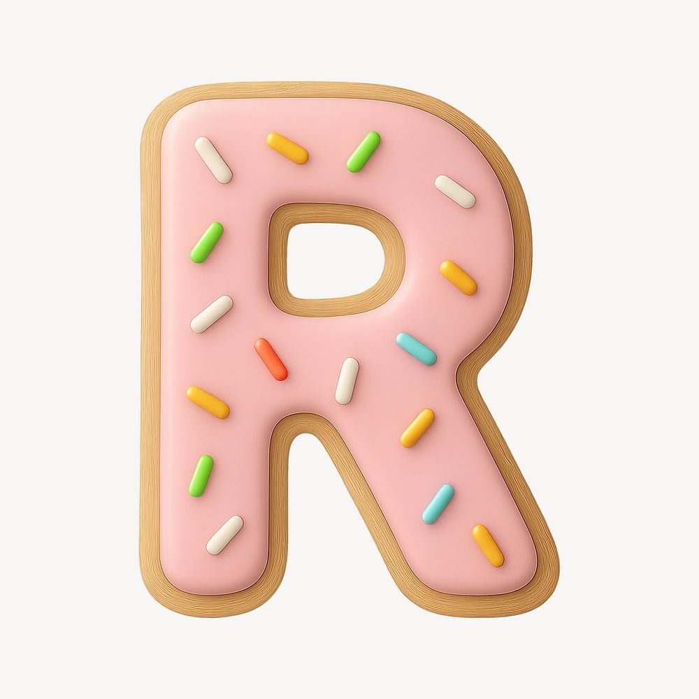Playful donut letter R | Free Photo - rawpixel