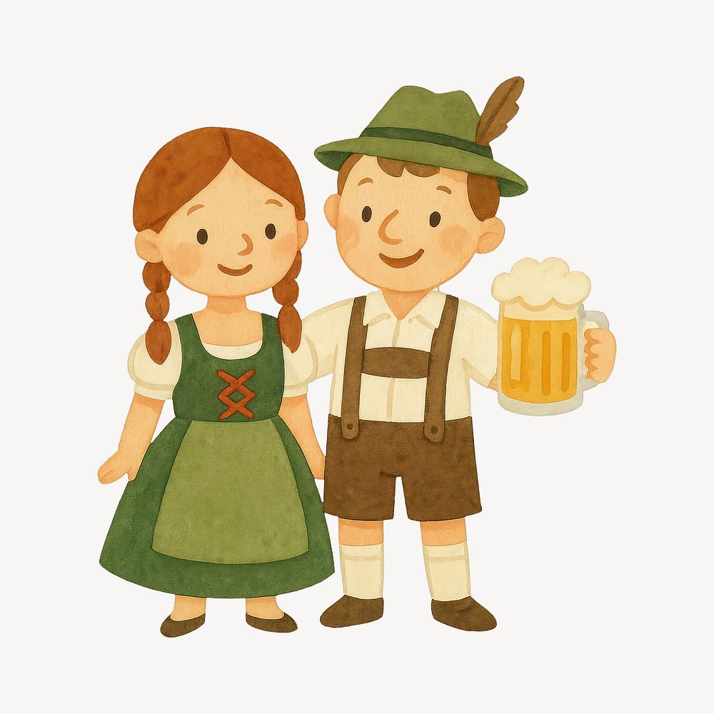Traditional Bavarian cartoon characters illustration | Free Photo ...