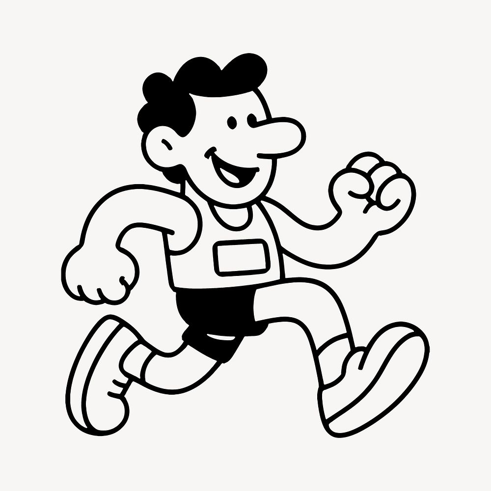 Cartoon runner in motion | Free Photo Illustration - rawpixel