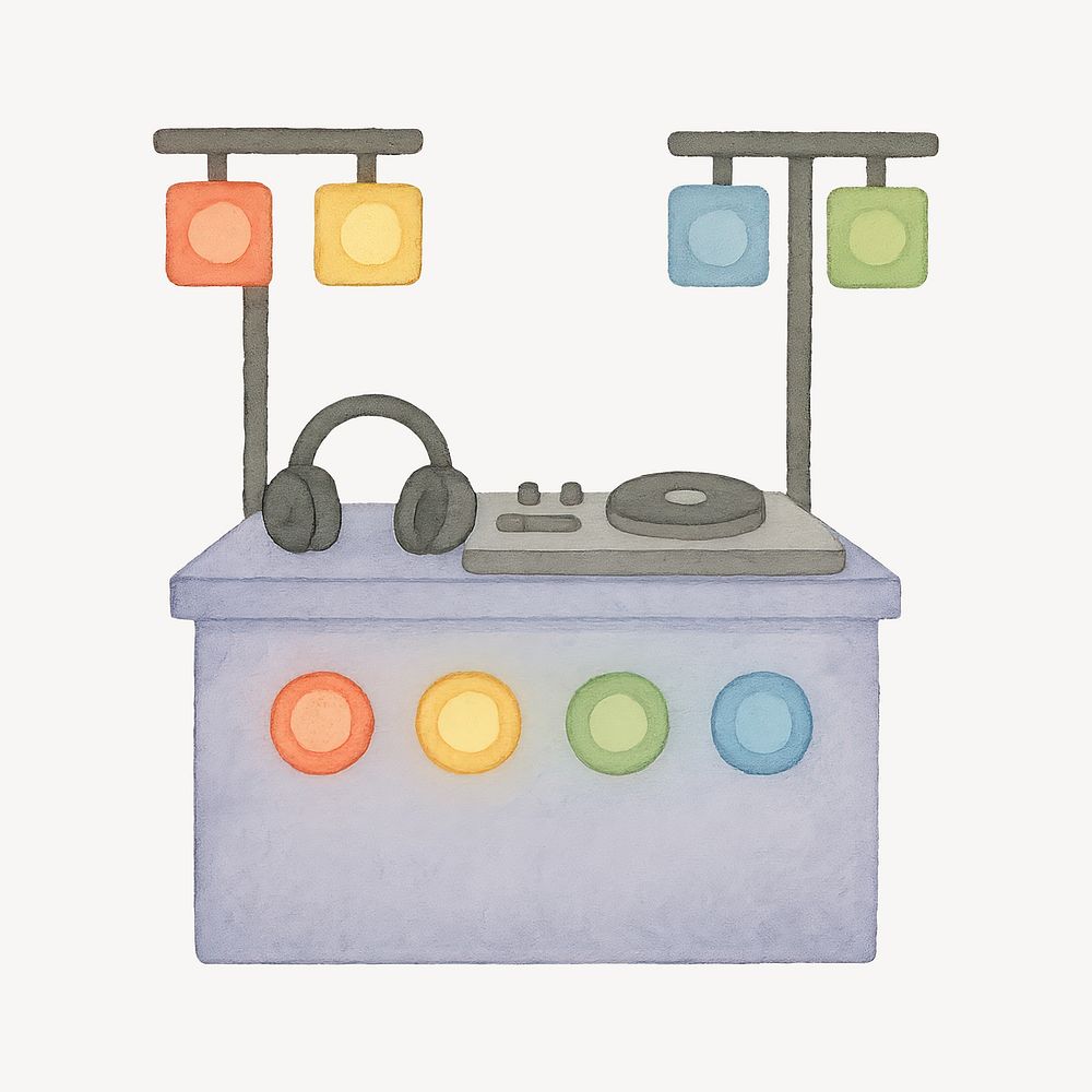 Colorful DJ booth illustration | Free Photo Illustration - rawpixel