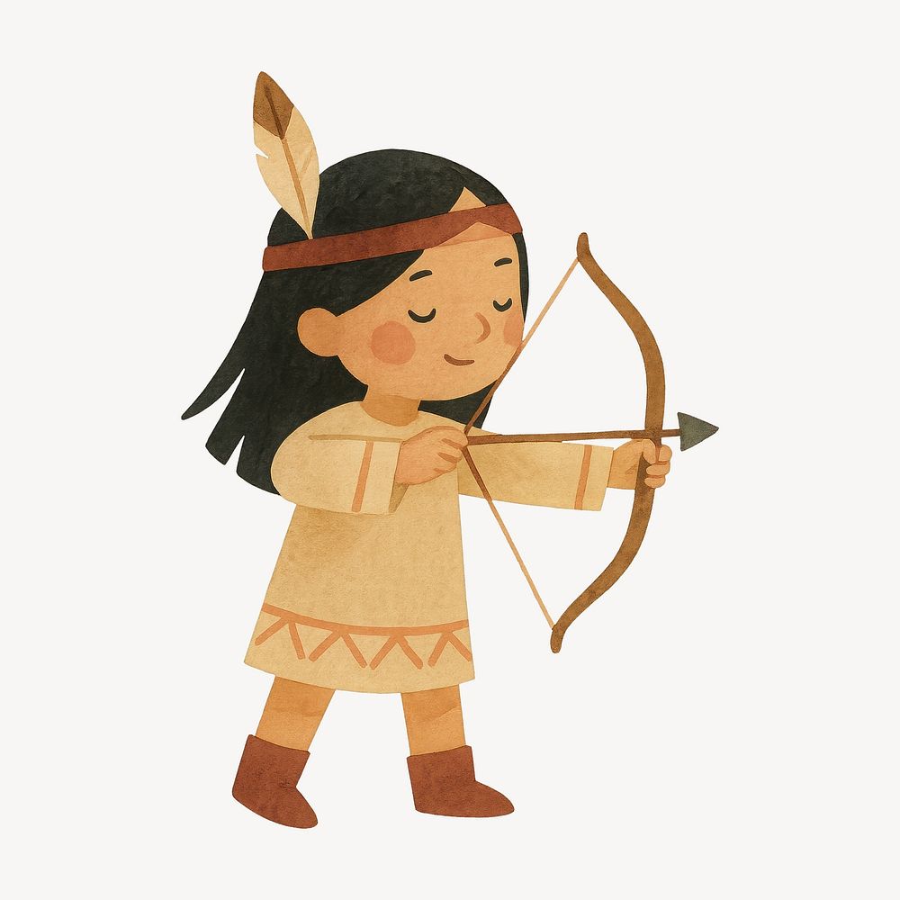 Child archer with traditional attire | Free Photo Illustration - rawpixel