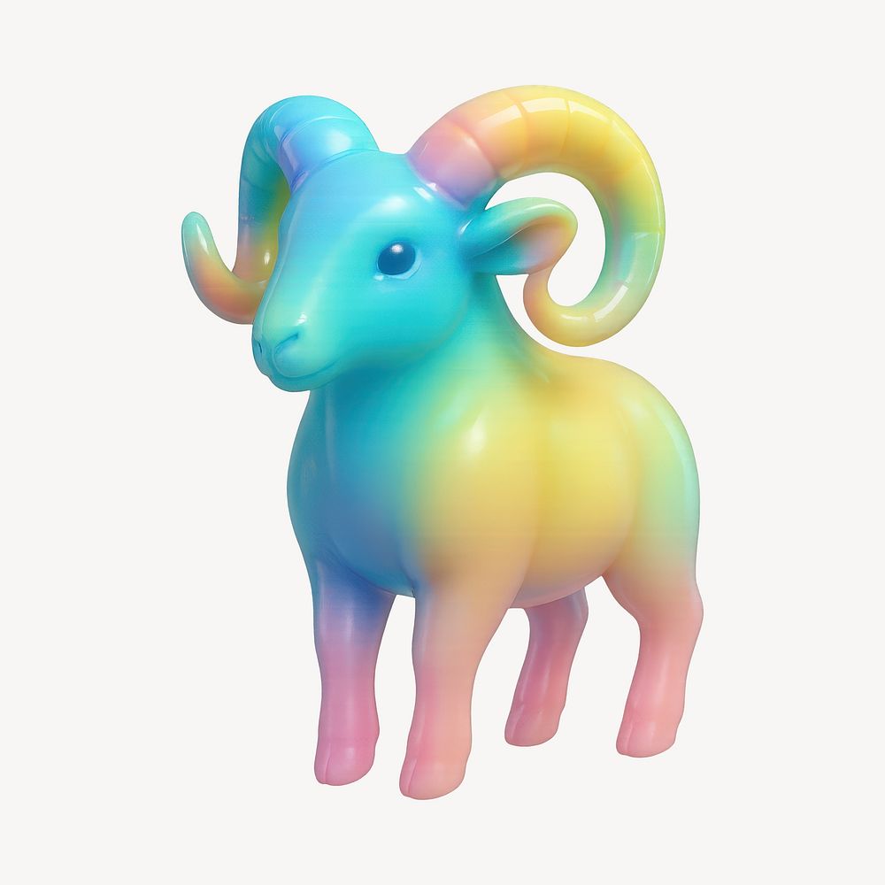 Colorful gradient ram figurine | Free Photo Illustration - rawpixel