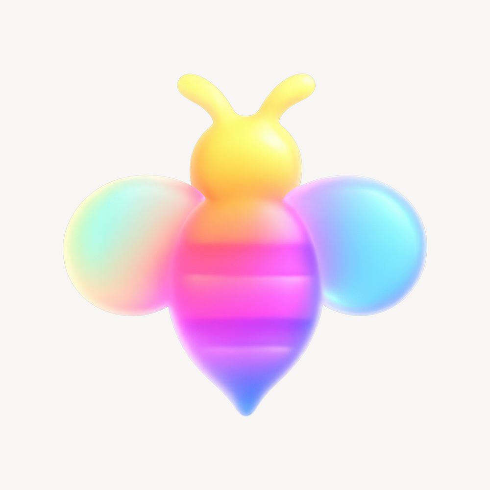 Colorful gradient bee illustration | Free Photo Illustration - rawpixel