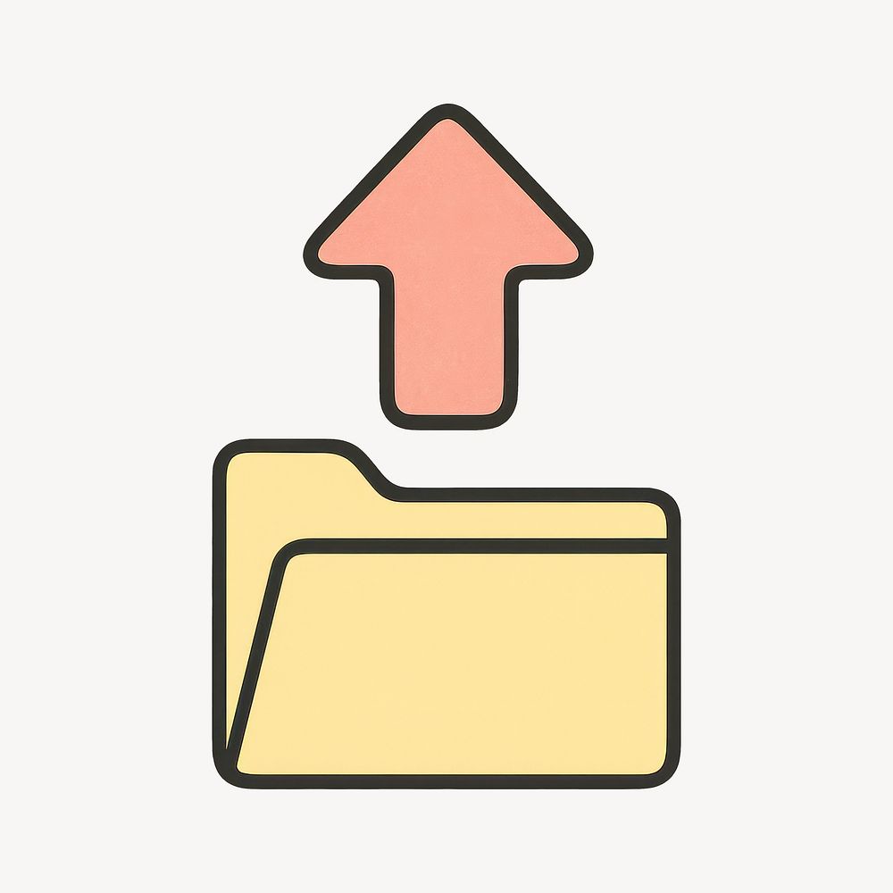 Upload icon with folder illustration | Free Photo Illustration - rawpixel