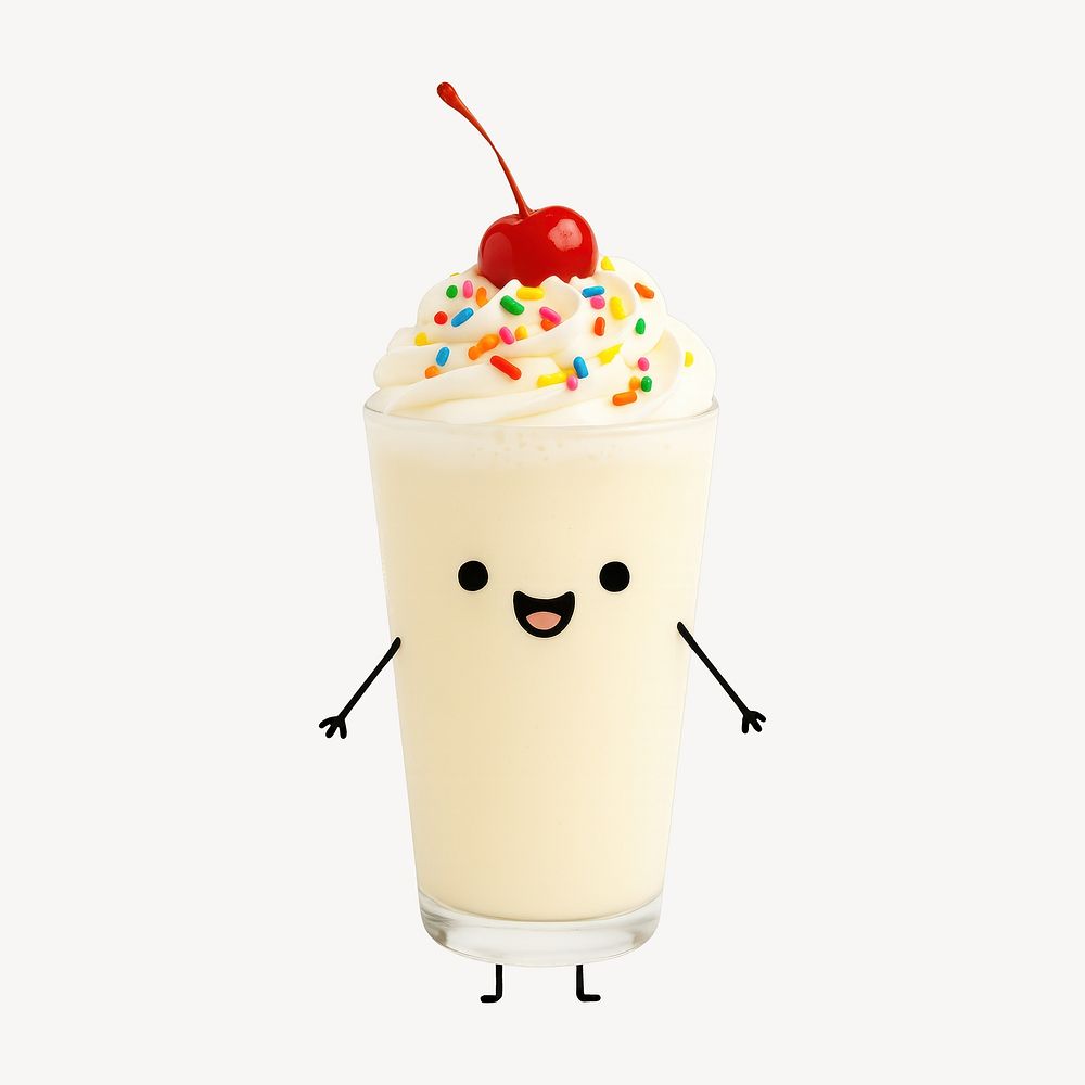 Cute milkshake character illustration | Free Photo Illustration - rawpixel