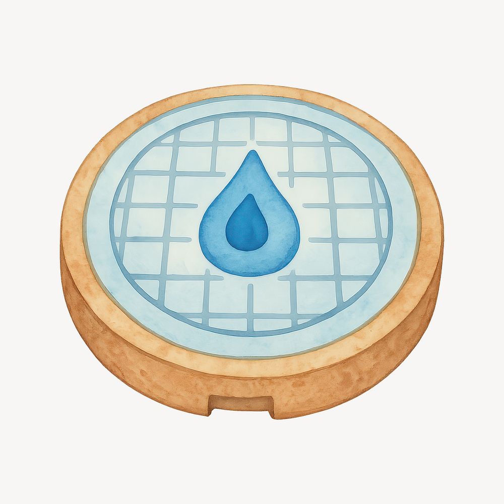 Water-themed circular coaster illustration | Free Photo Illustration - rawpixel